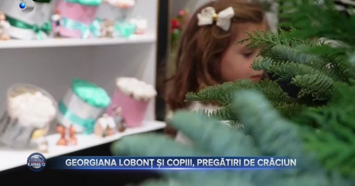 VIDEO - Georgiana Lobonț și copiii, pregătiri de Crăciun. Artista face decorațiuni împreună cu ...