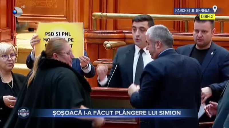VIDEO - Scandalul din Parlament s-a lăsat cu urmări penale. Diana Șoșoacă i-a făcut plângere lui ...