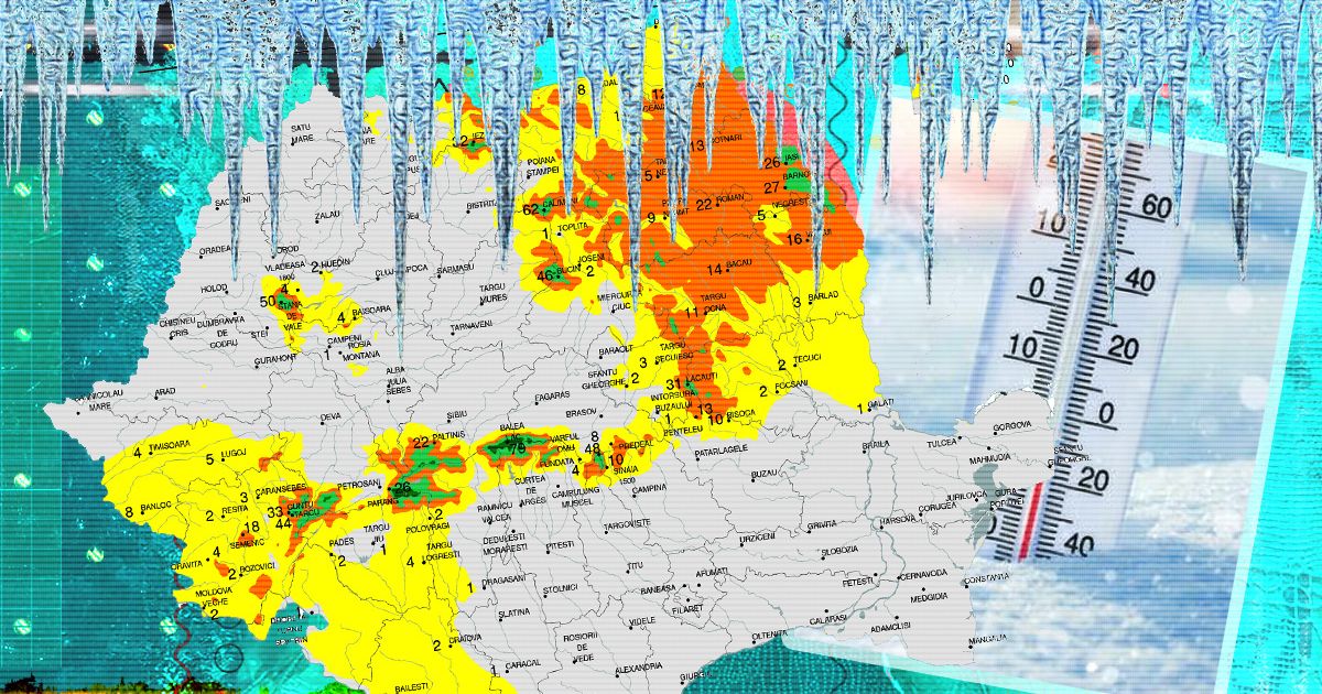 România este acoperită de ger: - 17 grade Celsius. Este cod galben de ...