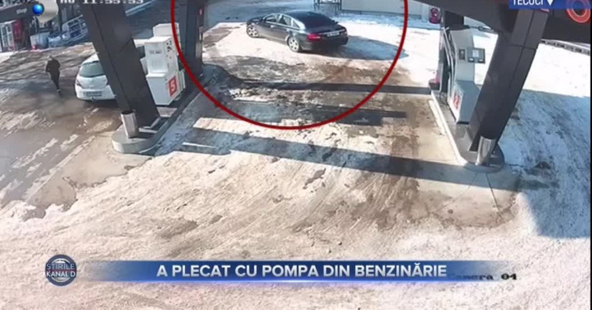 VIDEO- A plecat cu pompa din benzinărie. Imagini demne de cascadorii ...
