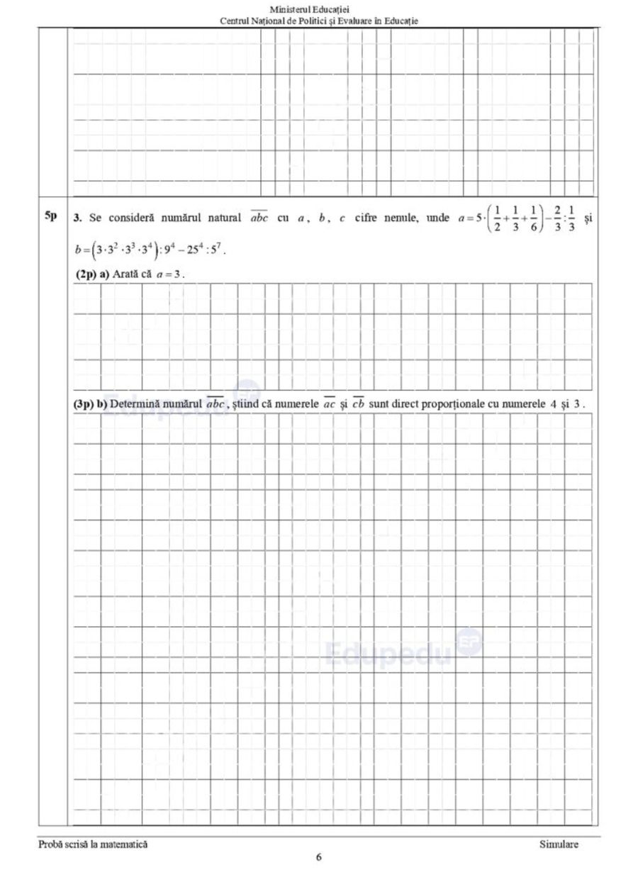 Subiecte Matematică simulare Evaluare Națională 2024: Consultă ...