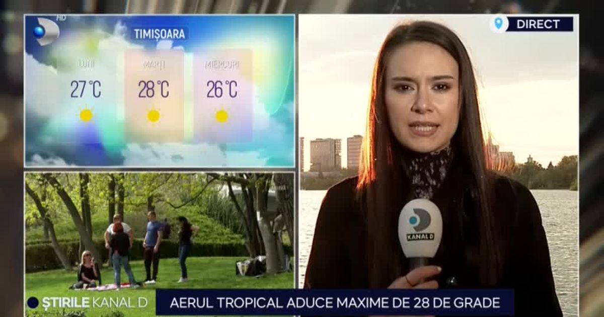 VIDEO - Un val de aer tropical traversează România: Temperaturi cu maxime de până la 28 de grade ...