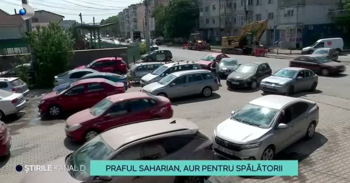 VIDEO- Praful saharian, aur pentru spălătorii. Șoferii au stat la cozi ...