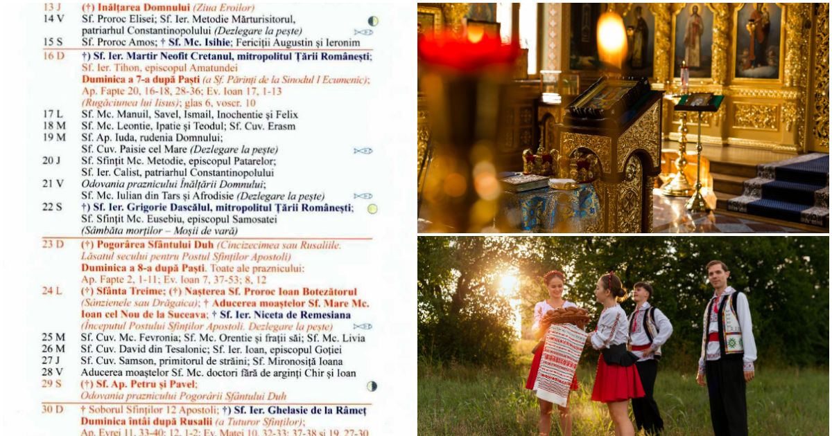 Trei mari sărbători în Calendarul ortodox pe 24 iunie 2024, în a doua zi de Rusalii: Ce ...