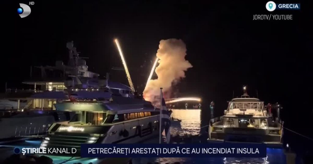 VIDEO Petrecăreți arestați după ce au incendiat insula! Ce pedeapsă riscă aceștia? - Stirile Kanal D