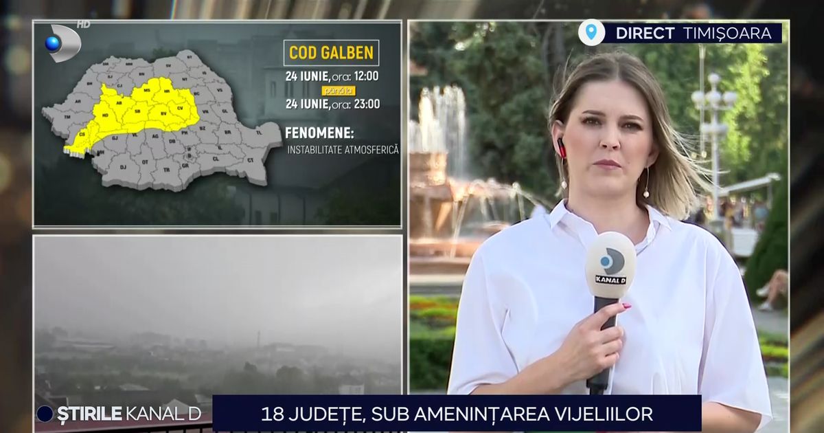VIDEO 10 județe, sub amenințarea vijeliilor! Ce spun meteorologii ...