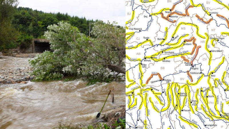 Alertă de inundații pe mai multe râuri din țară! Hidrologii au emis un ...