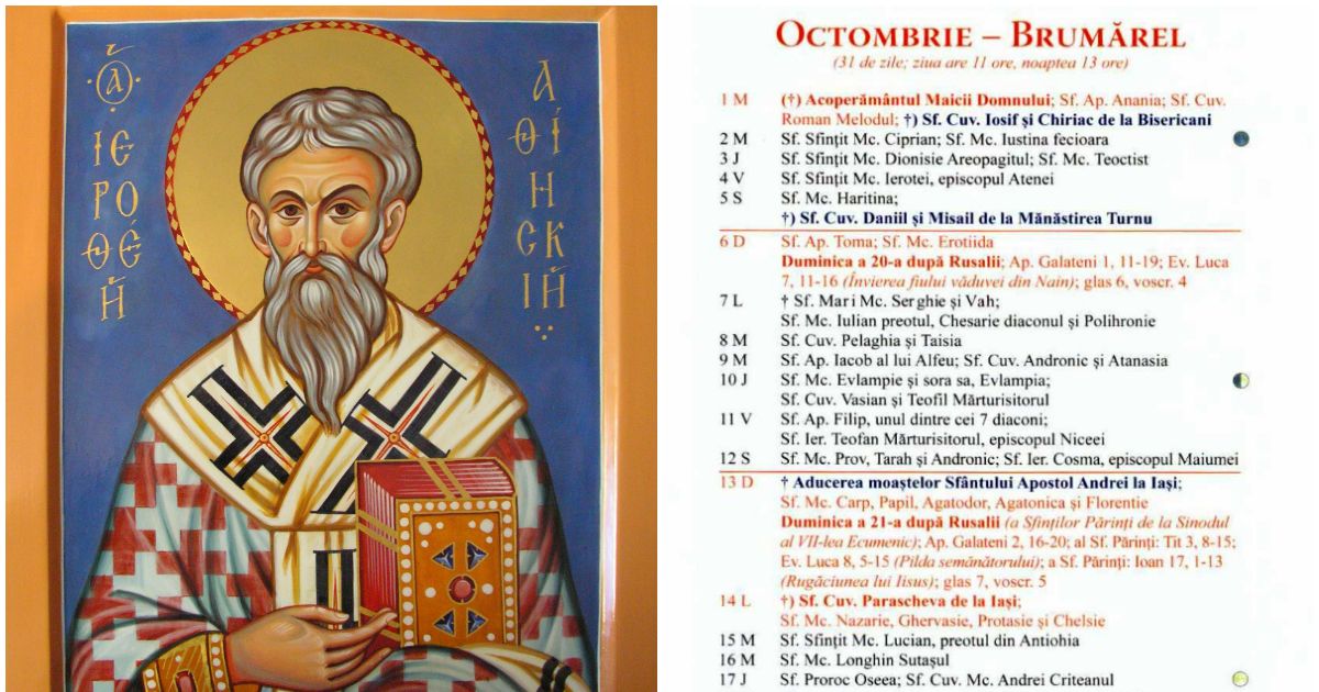 Ce sărbătoare este în Calendarul ortodox pe 4 octombrie 2024? Numele ...