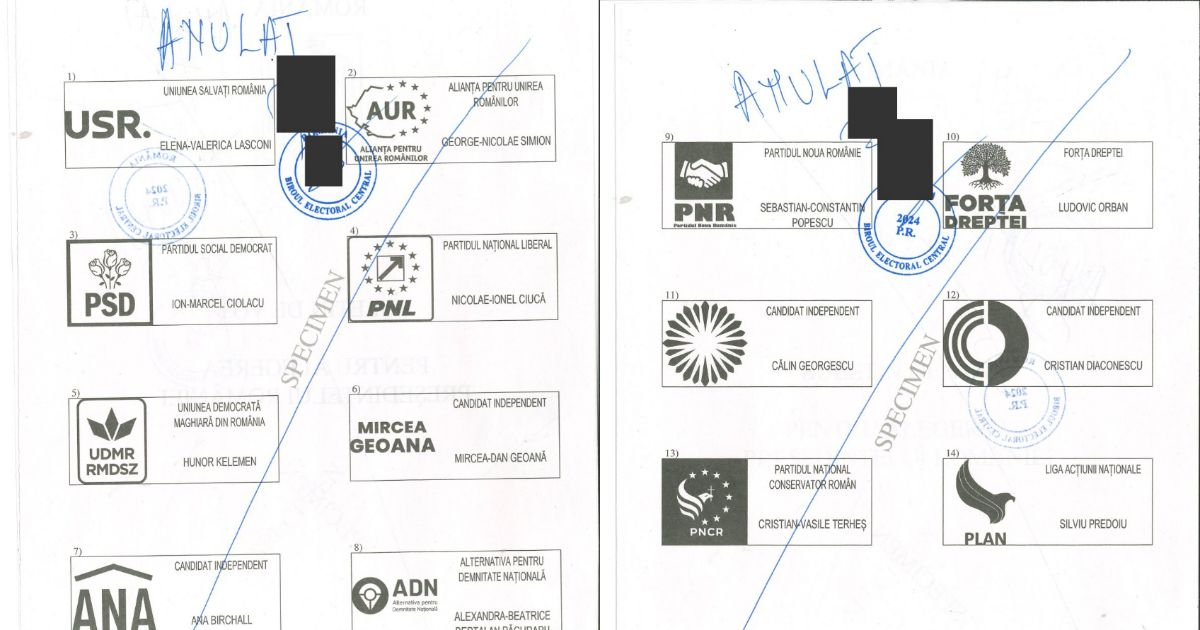 Buletin de vot prezidențiale 2024. Unde se pune ștampila ”VOTAT” pentru ...