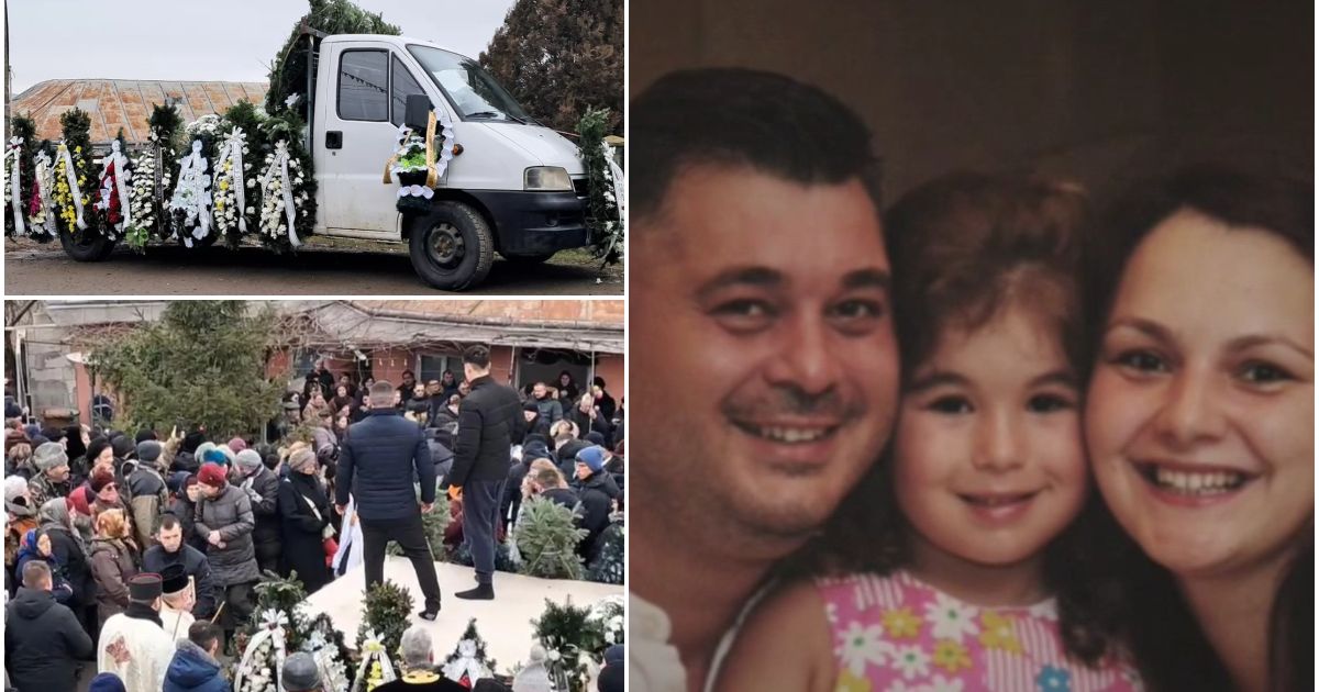 Imagini crunte de la înmormântarea familiei care a pierit în a doua zi de Crăciun. Constantin ...