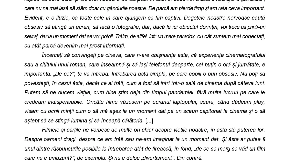 Subiecte Competențe Română BAC 2025- Model de bilet - Stirile Kanal D
