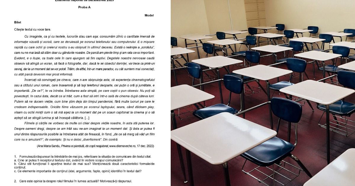 Subiecte Competențe Română BAC 2025- Model de bilet - Stirile Kanal D