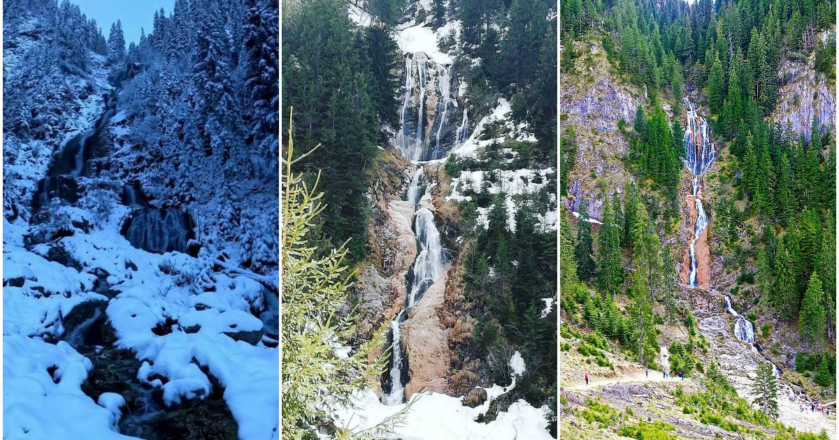 Cea mai înaltă cascadă din România se află în Maramureș: Apa adunată ...