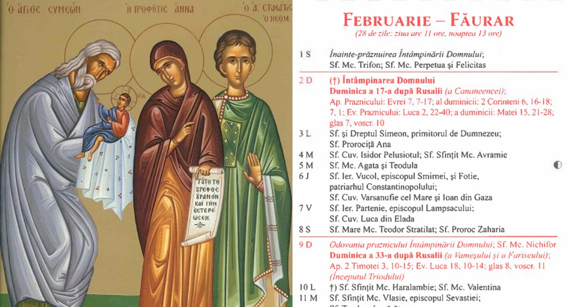 Ce sărbătoare este în Calendarul ortodox pe 3 februarie 2025? - Stirile ...