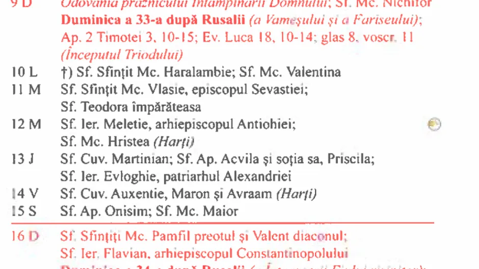 Ce sărbătoare este în Calendarul ortodox pe 14 februarie 2025? În ...