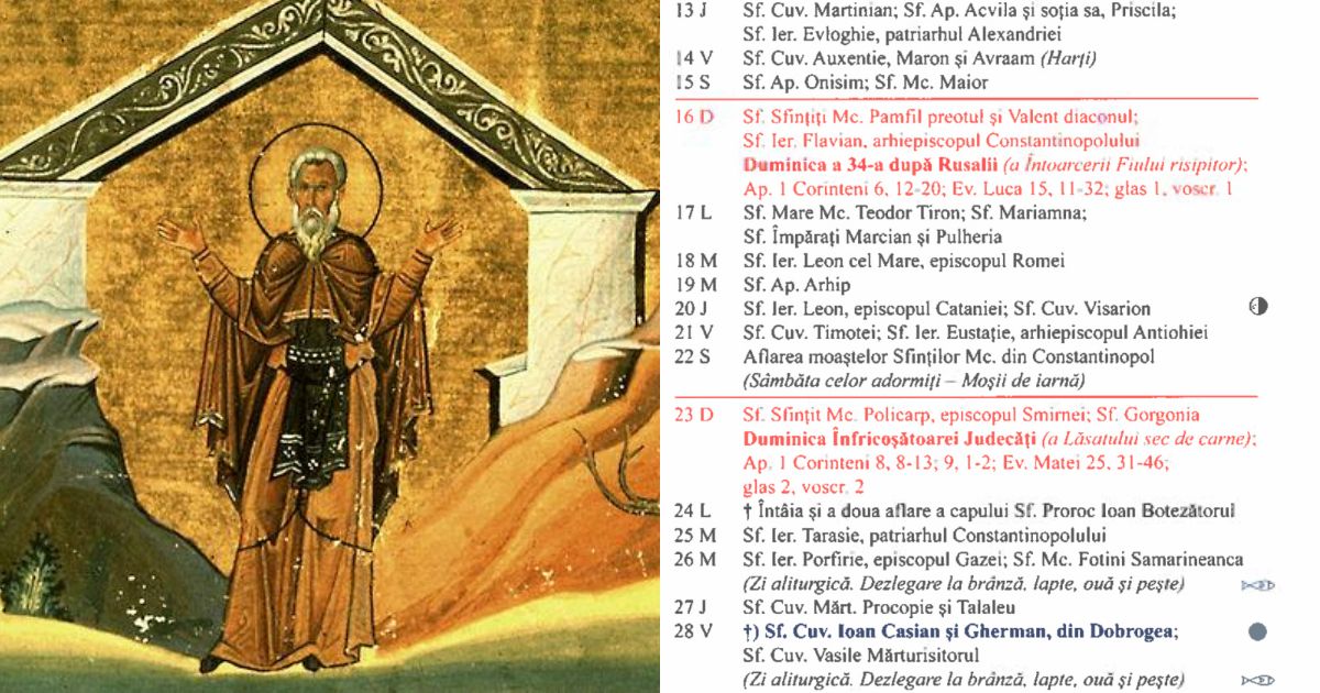 Ce sărbătoare este în Calendarul ortodox pe 14 februarie 2025? În ...