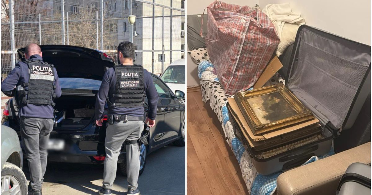 VIDEO Hoțul de tablouri cu troller și plasă de rafie - Stirile Kanal D