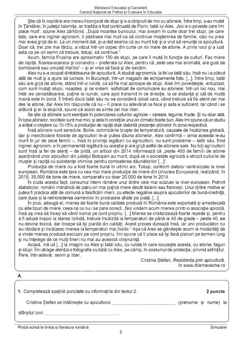 Consultă aici subiectele la simulare Română - Evaluare Națională 2025 ...