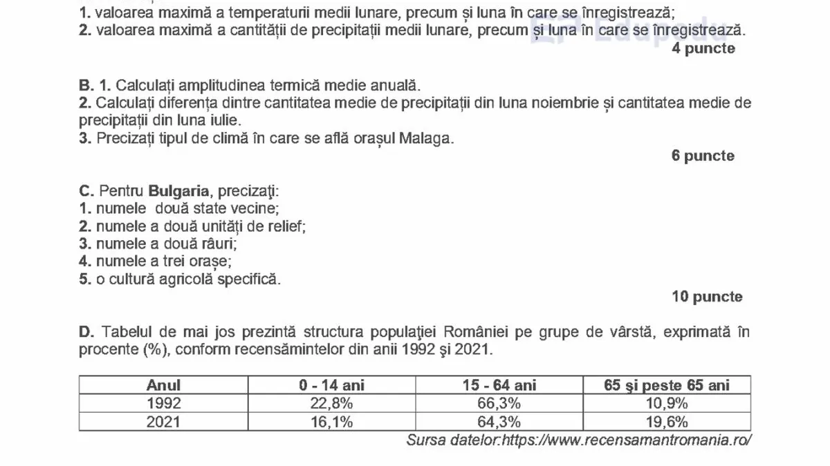 Subiecte simulare BAC 2025: Fizică, Chimie, Biologie, Informatică ...
