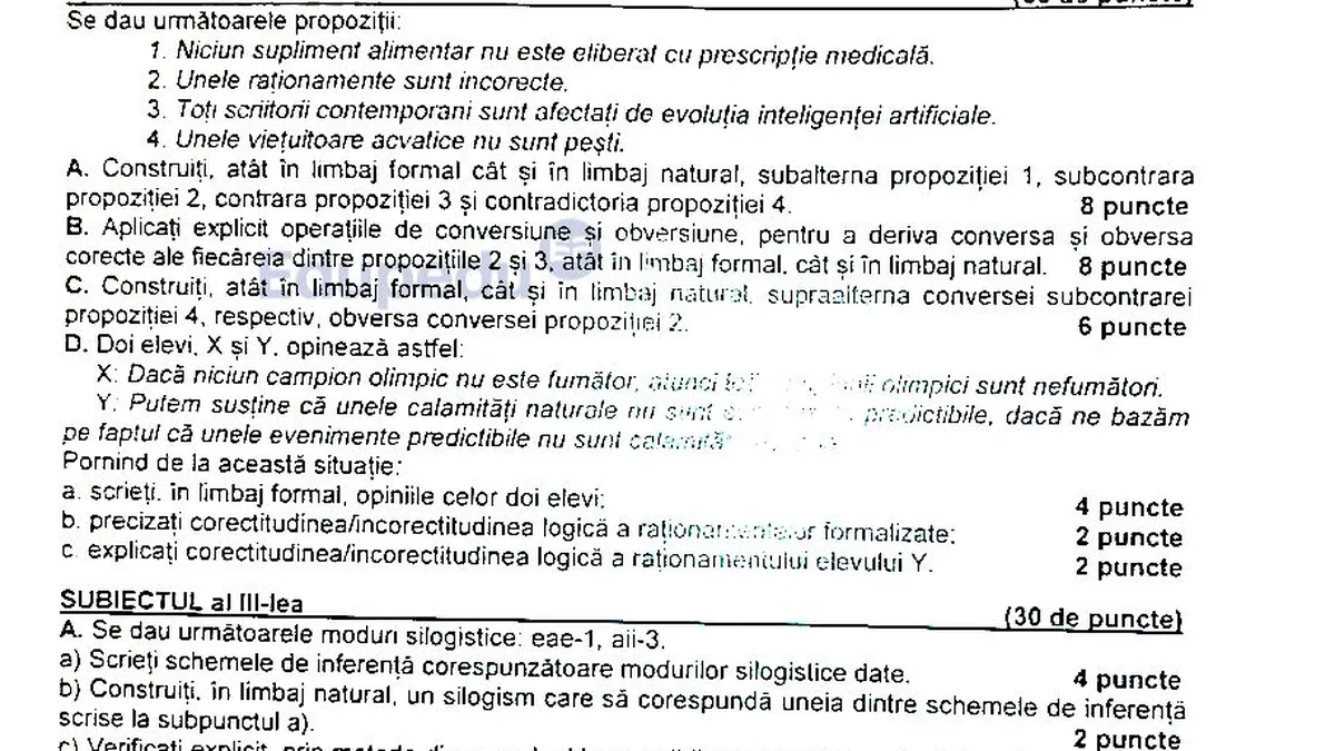 Subiecte simulare BAC 2025: Fizică, Chimie, Biologie, Informatică ...