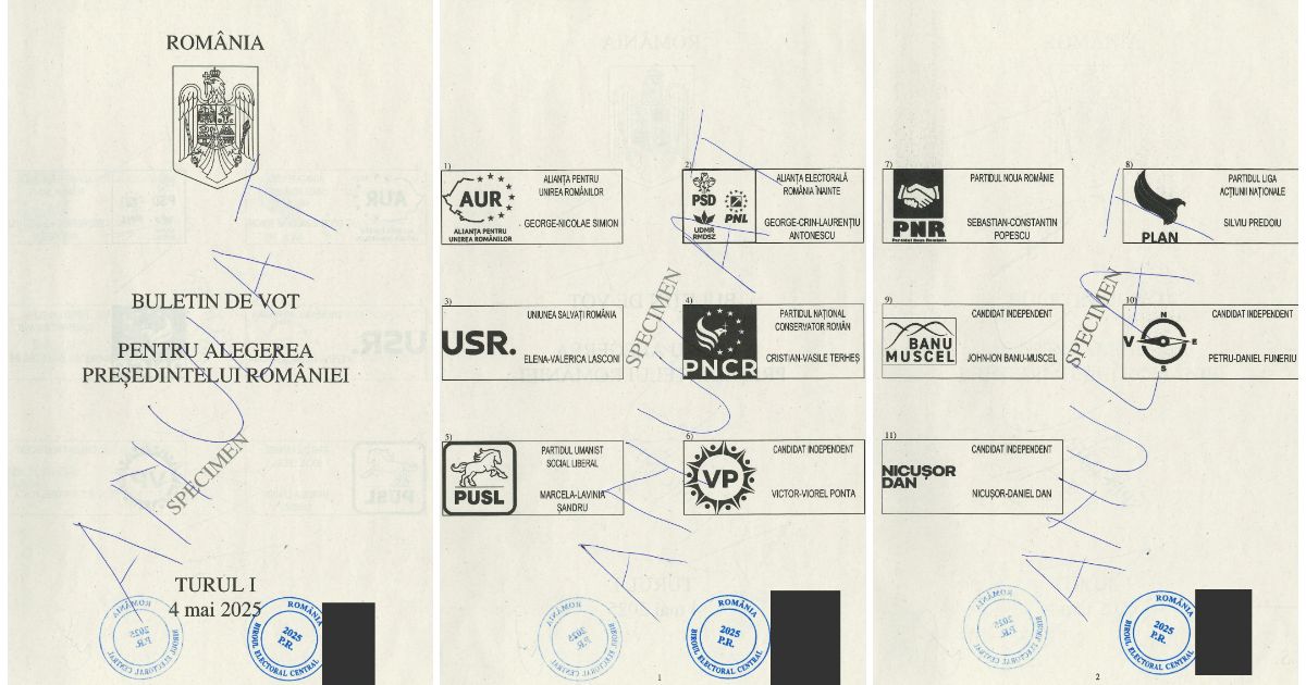 Alegeri prezidențiale 2025: Cum arată buletinul de vot - MACHETĂ ...