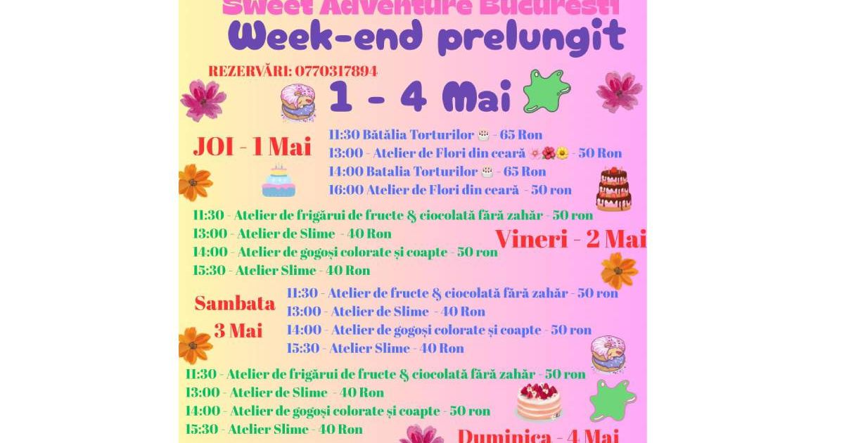 1 - 4 mai, weekend prelungit la Muzeul Dulciurilor fără zahăr - Stirile ...