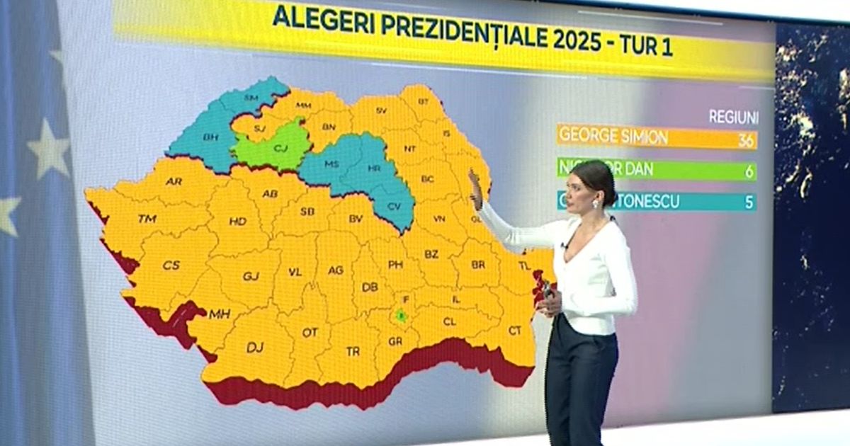 VIDEO Alegeri 2025: Harta României s-a colorat în AURiu și paradoxuri ...