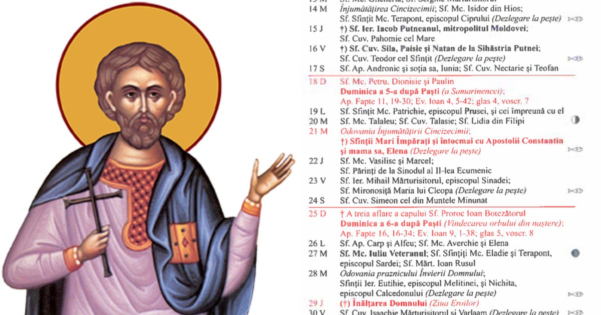 Ce sărbătoare este în Calendarul ortodox pe 22 iunie 2025? - Stirile ...