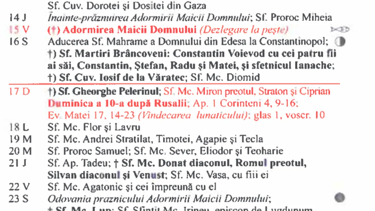 Ce sărbătoare este în Calendarul ortodox pe 26 august 2026? Spune-le ...