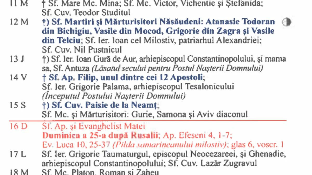 Ce sărbătoare este în Calendarul ortodox pe 9 noiembrie 2025? - Stirile ...