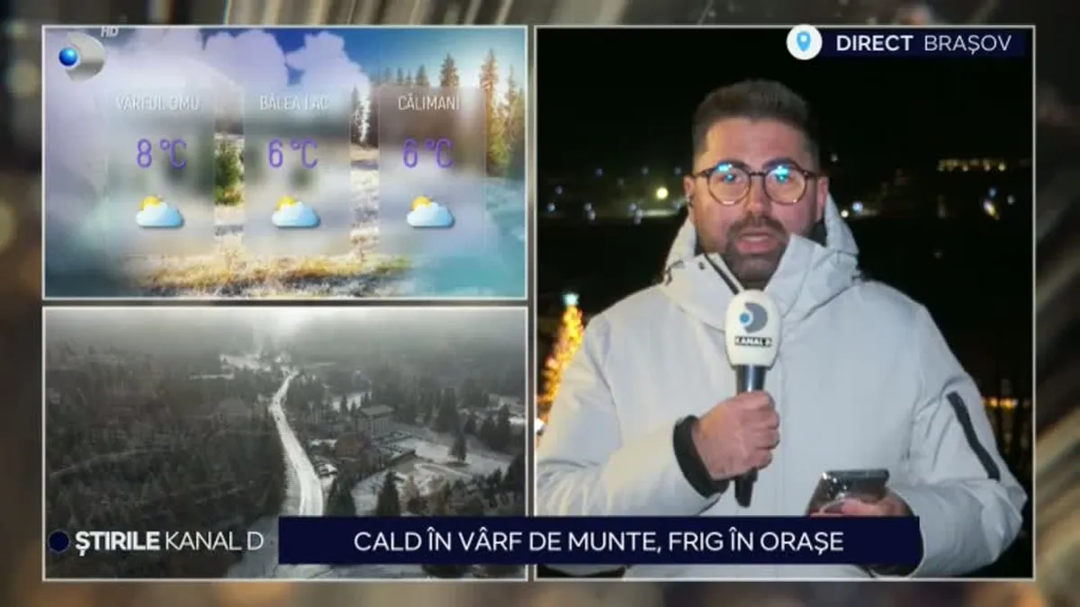 VIDEO Inversiunea termică a adus căldură la munte și ger la orașe ...
