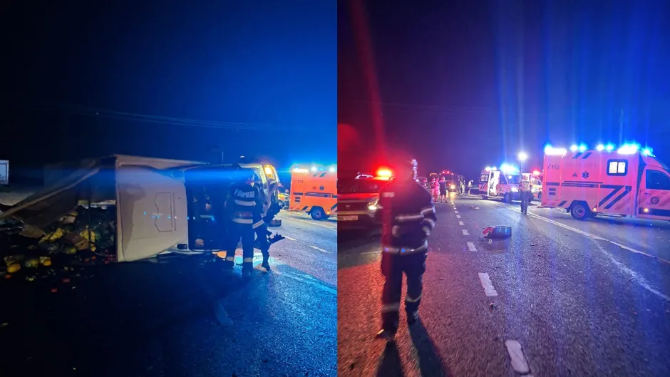 Trei adulți și doi copii au fost grav răniți în urma unui accident ...