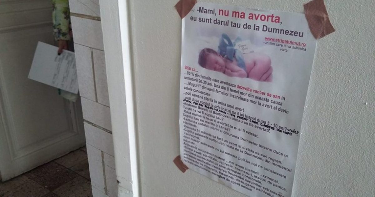 Afise impotriva avortului la Spitalul Polizu: "80 la suta dintre ...