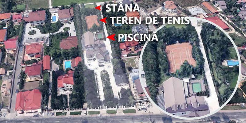 Gigi Becali locuieste intr-o vila uriasa, cu piscina si teren de tenis