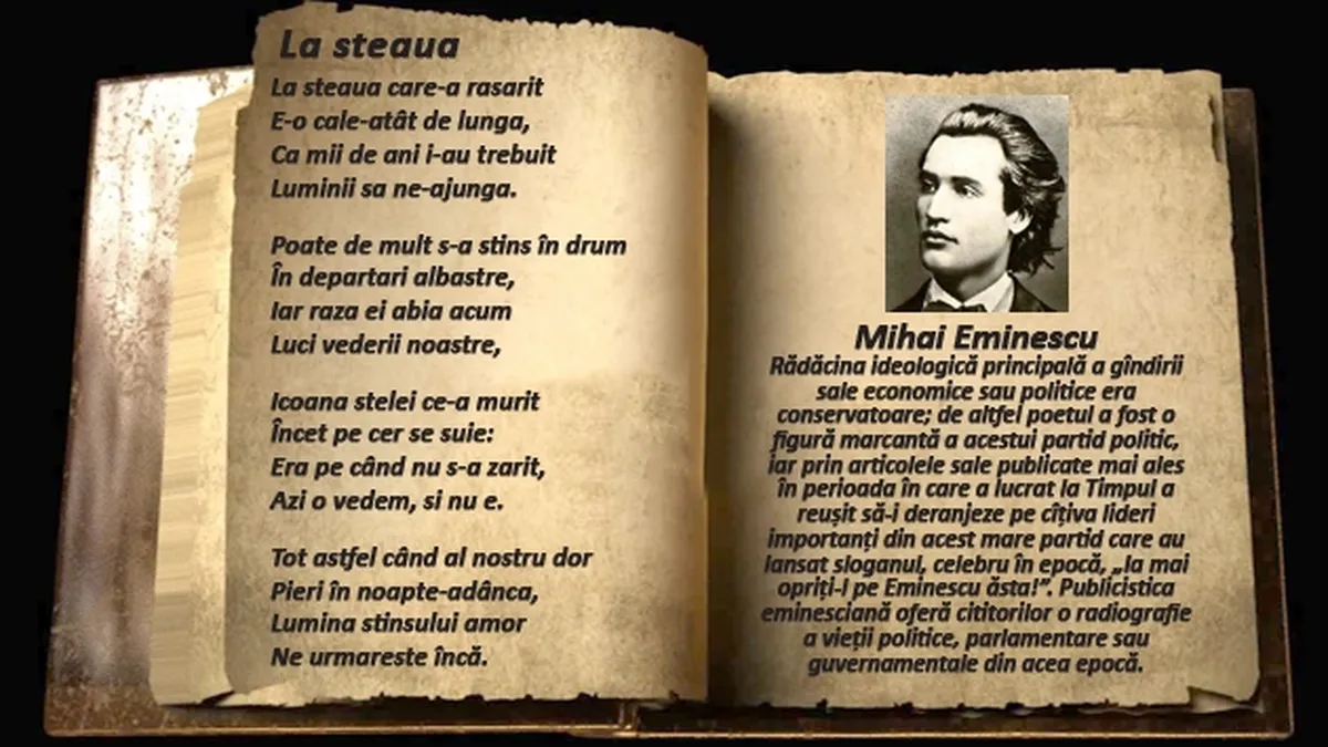 Mihai Eminescu poezii - Cea mai putin cunoscuta poezie - Stirile Kanal D