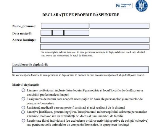 Model declarație pe proprie răspundere: Completează online PDF-ul! - Stirile Kanal D