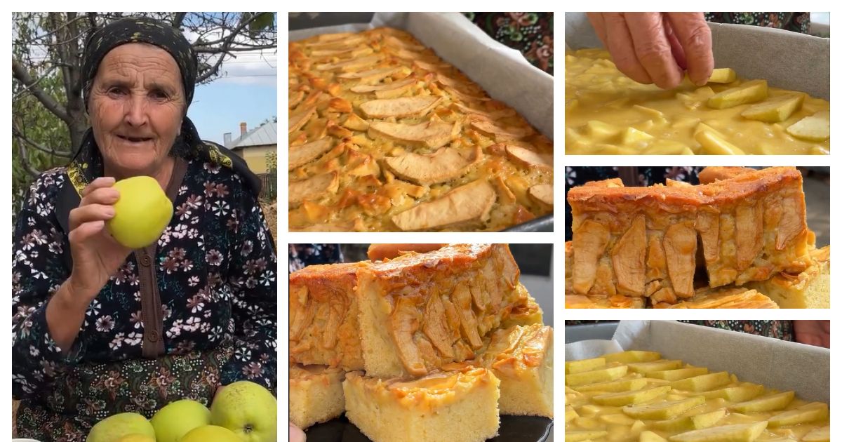 Prăjitură cu mere, desertul pregătit de bunica Gherghina. “E o bunătate ...