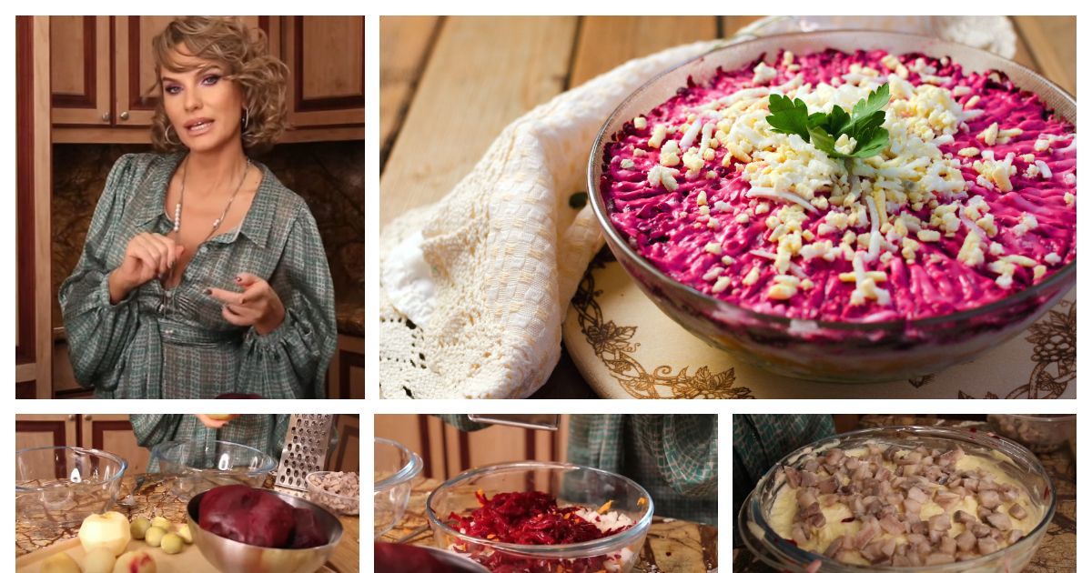 Salată „Shuba”, rețeta pregătită de Anna Lesko. „Ea nu este doar ...