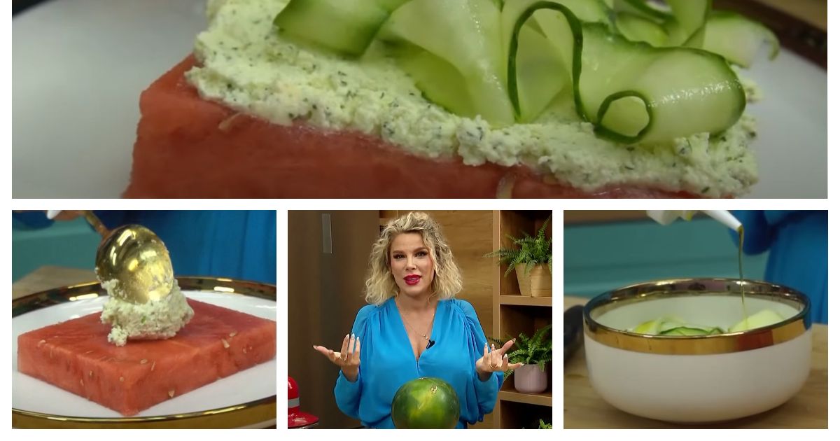 VIDEO Alina Laufer a pregătit toast de pepene cu brânză, răcoritor și ...
