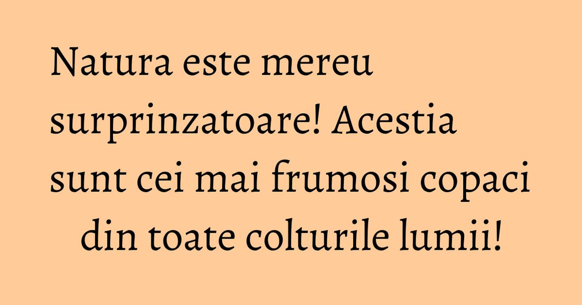 Natura este mereu surprinzatoare! Acestia sunt cei mai frumosi copaci ...
