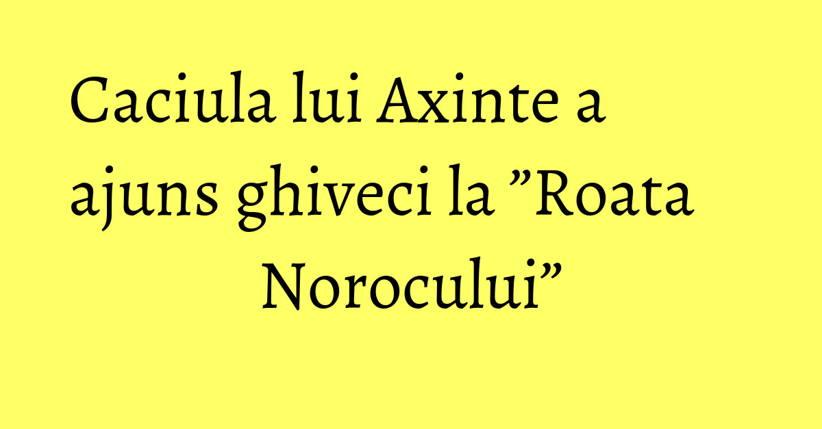 Caciula lui Axinte a ajuns ghiveci la ”Roata Norocului” - KFetele