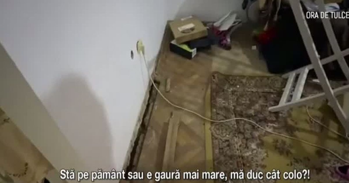 VIDEO Panică în Tulcea. Podeaua unui apartament de la parter s-a surpat ...