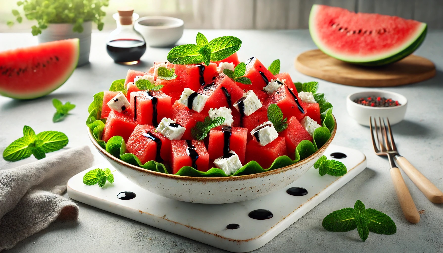 Salată de pepene roșu cu feta. Rețeta care a devenit virală - Cine știe?