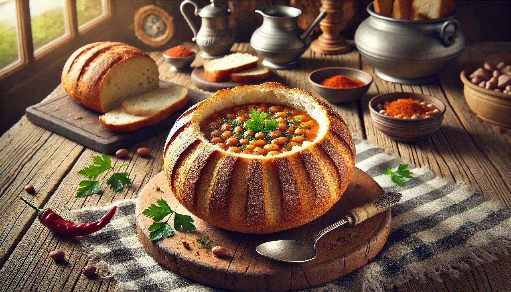 Ciorbă de fasole în bol de pâine. Cea mai ușoară și delicioasă rețetă ...